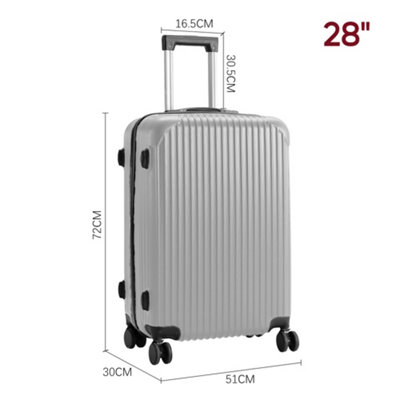 Grey Hardshell Spinner Wheel Luggage Travel Suitcase 28"