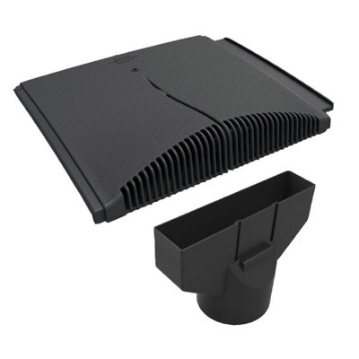 Grey Interlocking Plain Roof Tile Vent & Pipe Adapter/Low Profile