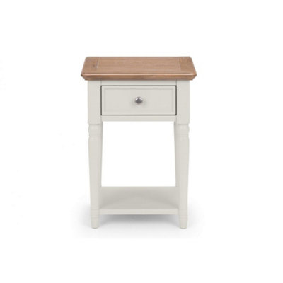 Grey Lacquered Lamp Table with 1 Drawer