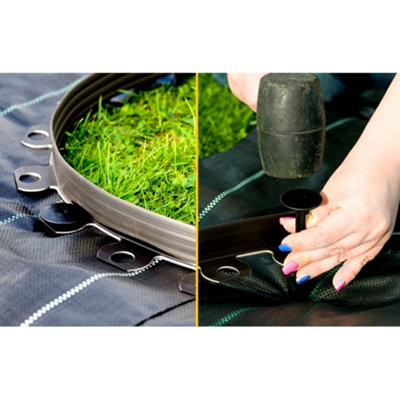 Grey Lawn Edging Border - 10 m / 33 ft Long Flexible Plastic Garden ...
