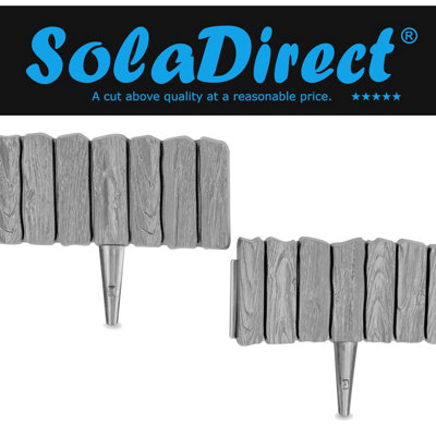 Grey Lawn Edging Border - 2.26 m / 7.4 ft Long Garden Palisade with ...