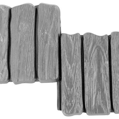 Grey Lawn Edging Border - 2.26 m / 7.4 ft Long Garden Palisade with ...