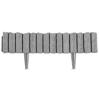 Grey Lawn Edging Border - 2.26 m / 7.4 ft Long Garden Palisade with ...