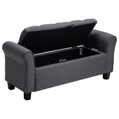 Storage bench with armrest store