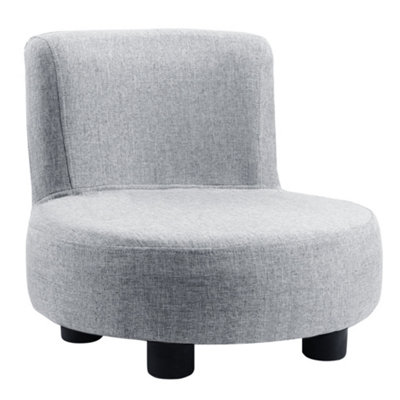 Grey Low-Seat Linen Single Sofa for Living rooms,Bedrooms and Lounge Room