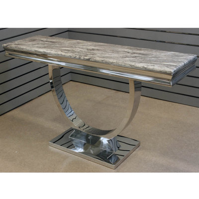 Grey Marble Top Modern Console Table Hallway Side Table Living Room ...