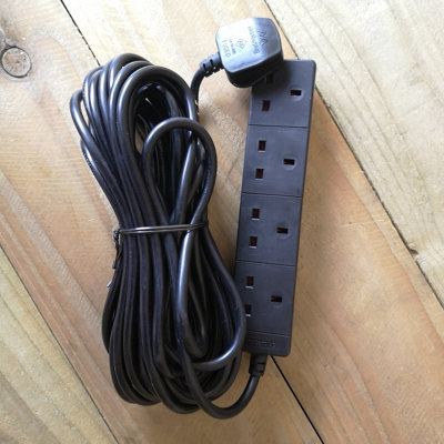 Grey Masterplug Outdoor Weatherproof Plug Dri Box with 4 Socket 10m ...