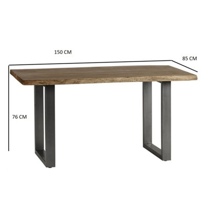 Grey Medium Size Dining Table 1.5M Set With 4 Chairs