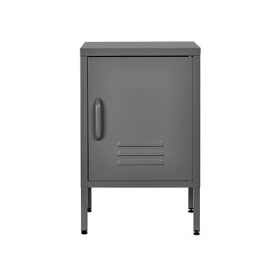 Grey MMT Metal Locker Cabinet - 38x38x60cm Bedside Table Sideboard for ...