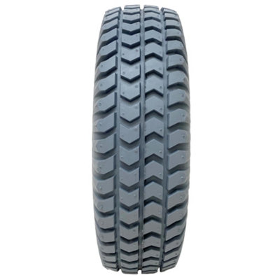Grey mobility scooter tyres 260 x 85, block tire, 3.00-4, non marking ...