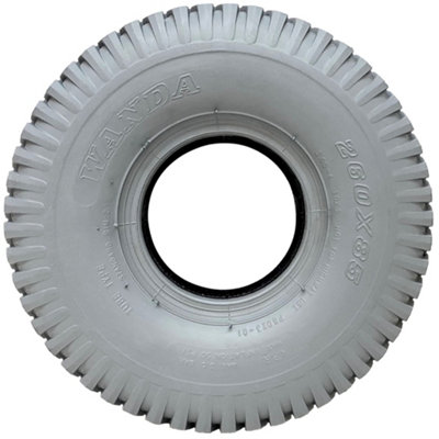 Grey mobility scooter tyres 260 x 85, block tire, 3.00-4, non marking ...