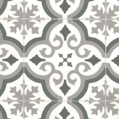 Grey Modern Designer Effect Anti-Slip Vinyl Flooring for Home, Shops ...