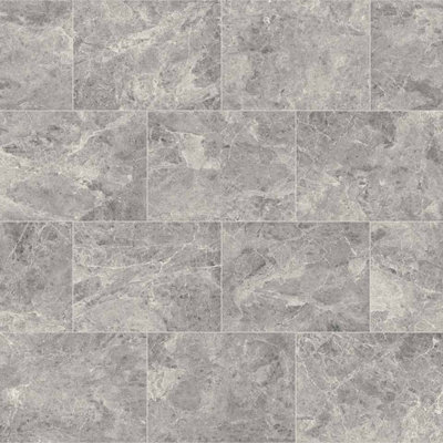 Grey Modern Marble Effect Anti-Slip Vinyl Flooring for Home, Shops ...