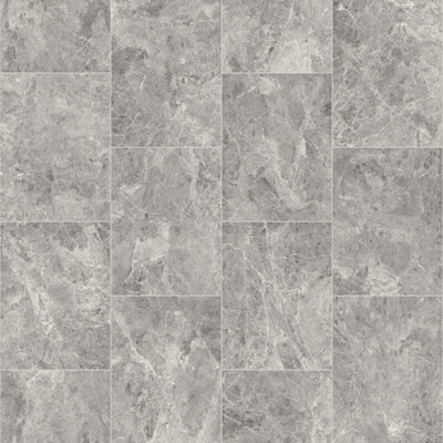 Grey Modern Marble Effect Anti-Slip Vinyl Flooring for Home, Shops ...