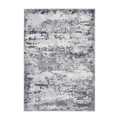 Grey Modern Rug, Abstract Metallic Marble Rug, 11mm Thick Modern Rug ...