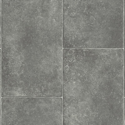 Grey Modern Stone Effect Anti-Slip Vinyl Flooring for Bathroom ...