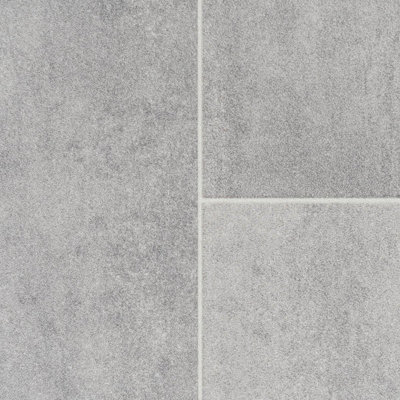Grey Modern Stone Effect Anti-Slip Vinyl Flooring for Bathroom ...