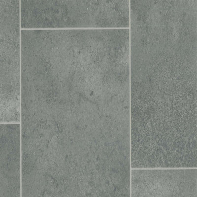 Grey Modern Stone Effect Anti-Slip Vinyl Flooring for Home, Shops ...