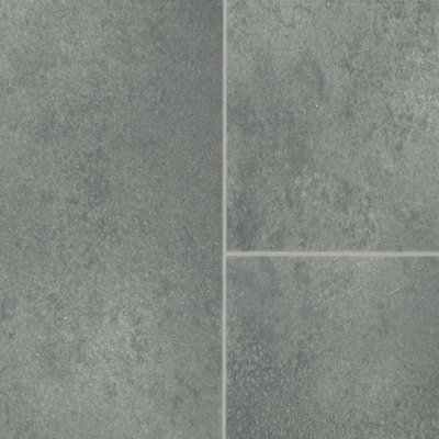 Grey Modern Stone Effect Anti-Slip Vinyl Flooring For Kitchen, Bathroom ...