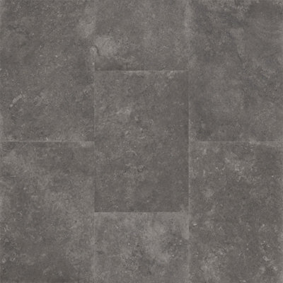 Grey Modern Stone Effect Anti-Slip Vinyl Flooring For Kitchen, Bathroom ...