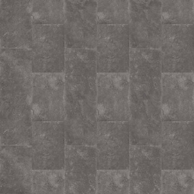 Grey Modern Stone Effect Anti-Slip Vinyl Flooring For Kitchen, Bathroom ...