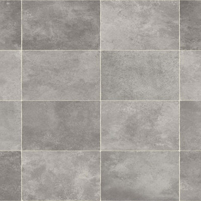 Grey Modern Stone Effect Slip Resistant Vinyl Flooring for Home, Shops ...