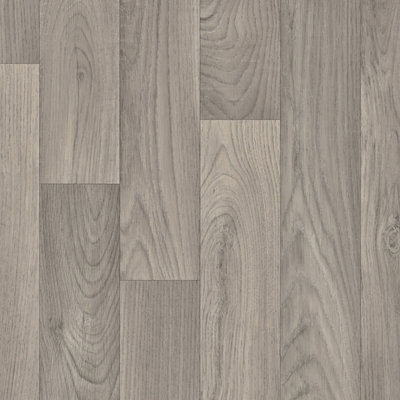 Grey Modern Wood Effect Anti-Slip Vinyl Flooring for Home, Shops ...