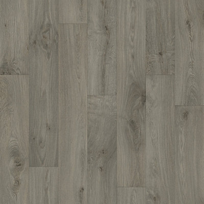 Grey Modern Wood Effect Anti-Slip Vinyl Flooring for Home, Shops ...
