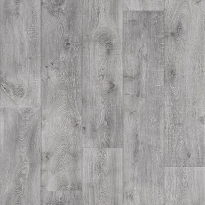 Grey Modern Wood Effect Anti-Slip Vinyl Flooring for Home, Shops ...