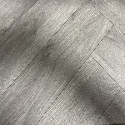 Grey Modern Wood Effect Anti-Slip Vinyl Flooring for Home, Shops ...