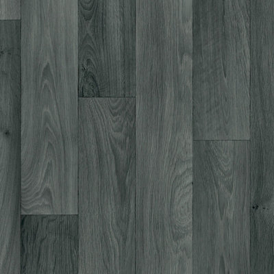 Grey Modern Wood Effect Anti-Slip Vinyl Flooring for Home, Shops ...