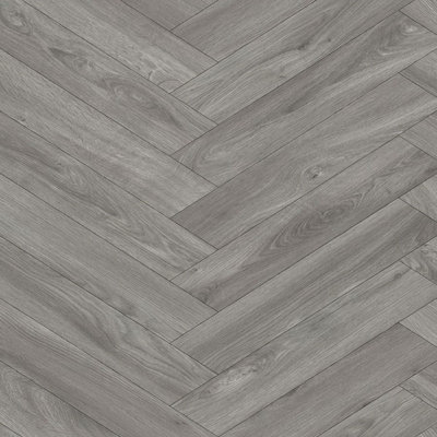 Grey Modern Wood Effect Anti-Slip Vinyl Flooring for Home, Shops ...