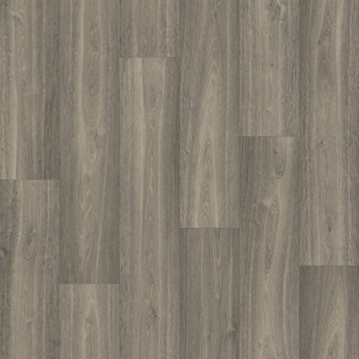 Grey Modern Wood Effect Anti-Slip Vinyl Flooring For Kitchen, Bathroom ...