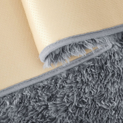 Grey Non Slip Shaggy Rug Extra Large Area Bedroom 200X290 cm Carpet ...