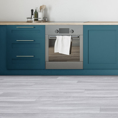 Grey Oak Plank Vinyl Soft Lino Flooring 4m Width Sheet Vinyl R10 Slip Resistance