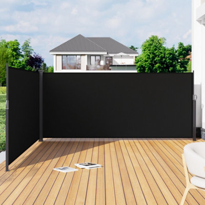 Grey Outdoor Garden Retractable Sun Protection Privacy Side Awning 800 ...