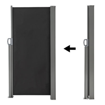 Grey Outdoor Garden Retractable Sun Protection Sunshade Privacy Screen ...