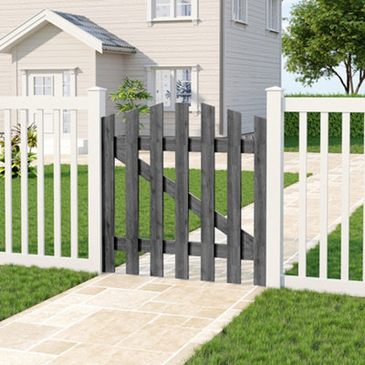 Grey Outdoor Rhombus Wooden Garden Gate Fence Patio Gate Yard Entrance ...