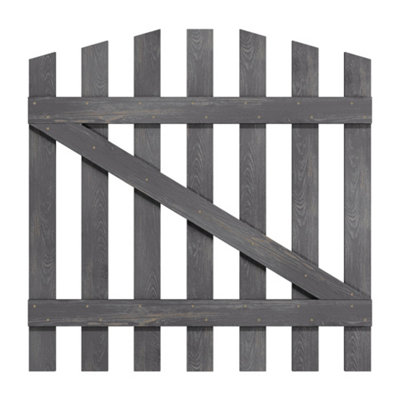 Grey Outdoor Rhombus Wooden Garden Gate Fence Patio Gate Yard Entrance ...
