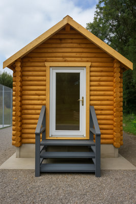 Grey Outdoor Stairs Kit For Caravan and Lodges / Outdoor Wooden (Stairs ...