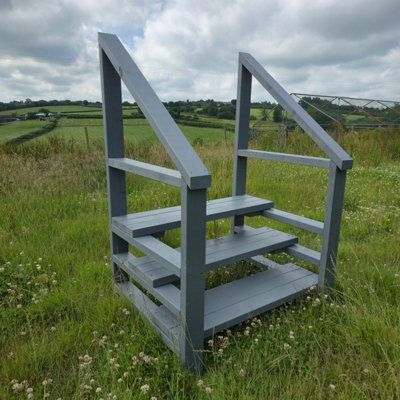 Grey Outdoor Stairs Kit For Caravan and Lodges / Outdoor Wooden (Stairs ...