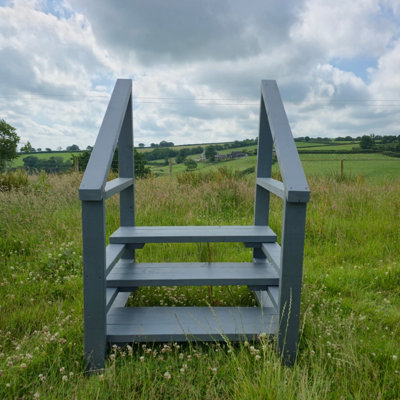 Grey Outdoor Stairs Kit For Caravan and Lodges / Outdoor Wooden (Stairs ...