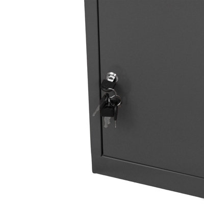 Grey Parcel Post Box Lockable Wall Mounted Secure Large Outdoor Letter ...