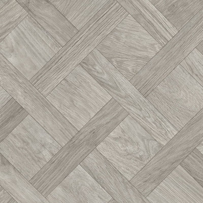 Grey Parquet Effect Anti-Slip Vinyl Flooring For LivingRoom, Kitchen, 3 ...