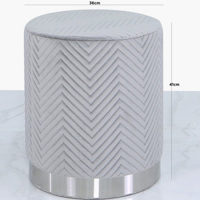 Grey Patterned Round Footstool: Sophisticated Design, Subtle Patterns ...