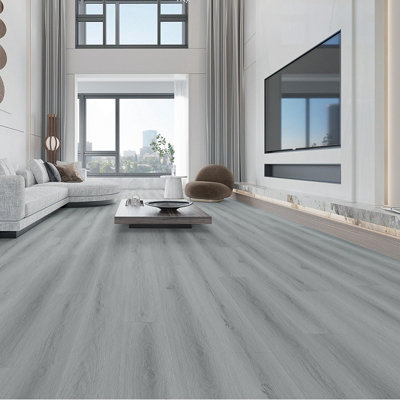 Grey Realistic Woodgrain Wood Effect Self Adhesive PVC Flooring Plank ...