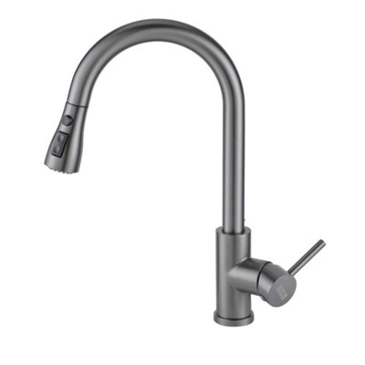 Grey Retractable Commercial Pull out Kitchen Tap Mixer Tap Faucet | DIY ...