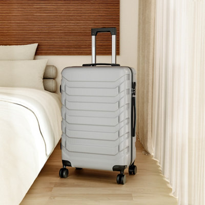 Grey Rolling Hardshell Luggage Travel Suitcase, 24"