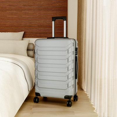 Grey Rolling Hardshell Luggage Travel Suitcase, 28"