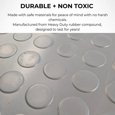 Grey Rubber Flooring Matting Roll - 1m Wide - 2m Long - 3mm Thick - Non ...